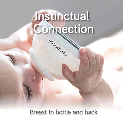 Nanobebe Breastmilk Baby Bottle Bundled with Travel Cooler, Grey Breast Milk Bottle 3-Pack (5oz) and Travel Cooler Bag, Ice Pack Included (12 Items)