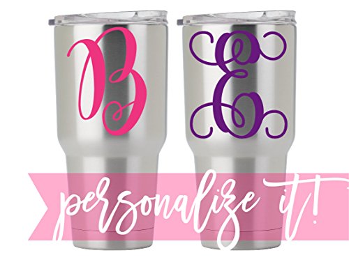 Single Letter Decal for Tumble Cup, Water Bottle, Laptop, car Window or Other Hard and Smooth Surface Your Choice of Color & Style | Decals by ADavis