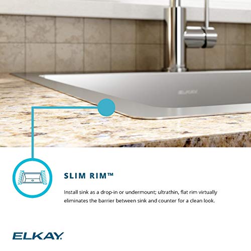 Elkay ECTSRS33229TBG1 Crosstown Single Bowl Dual Mount Stainless Steel Sink Kit