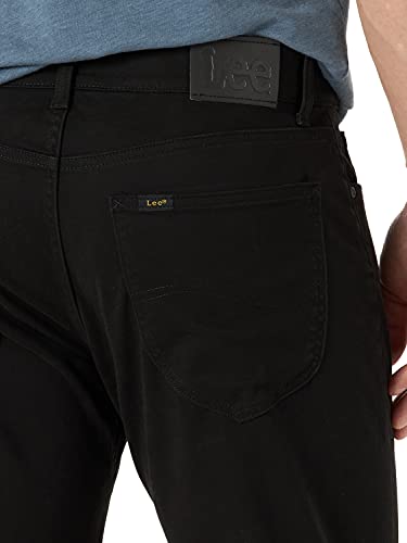 Lee Men's Extreme Motion Straight Fit 5 Pocket Pant, Union-All Black, 38W x 32L