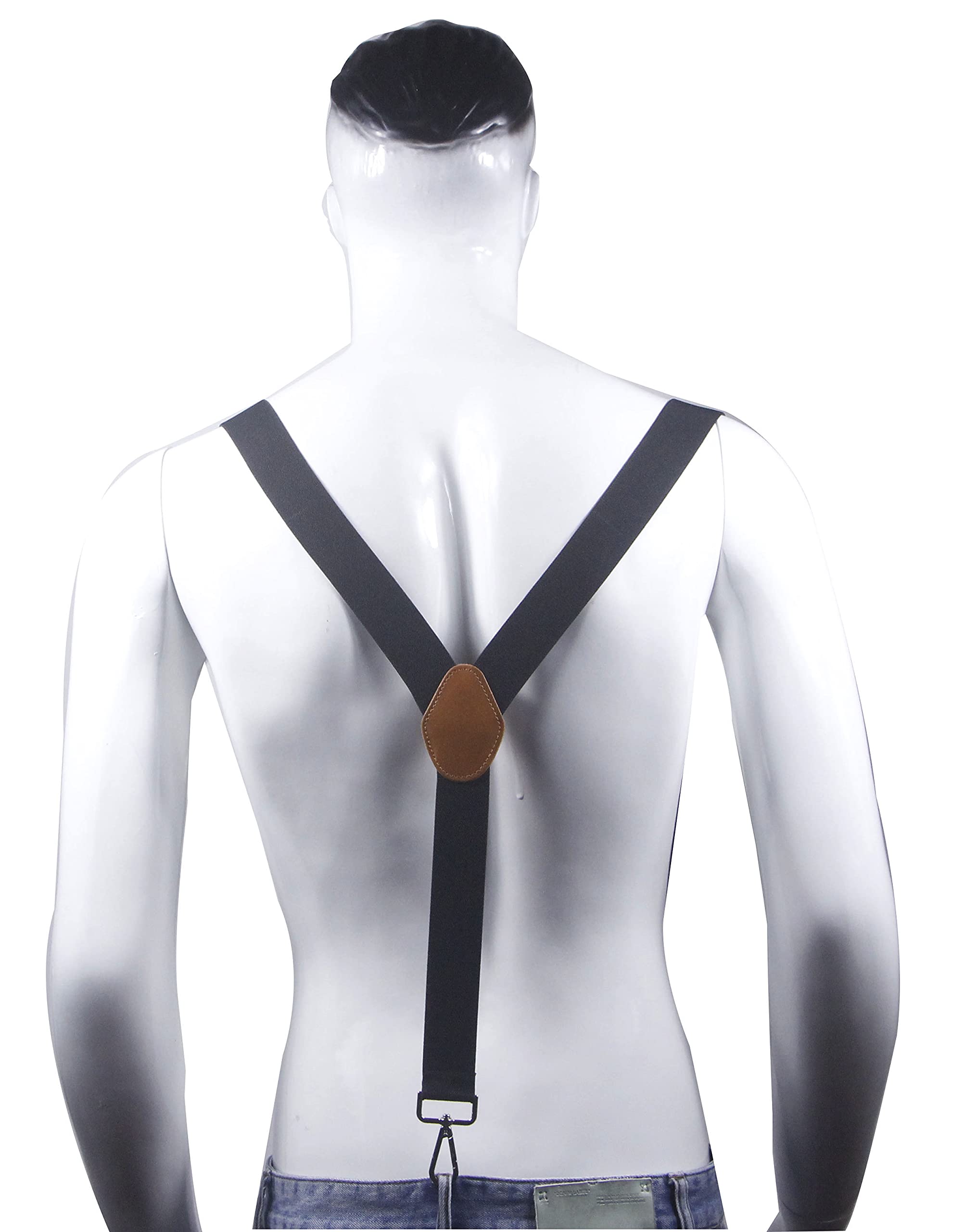 Cedrainy Suspenders for Men 3 Swivel Hooks 1.4 Inch Wide Adjustable Elastic Braces with Heavy Duty Belt Loops (Green)