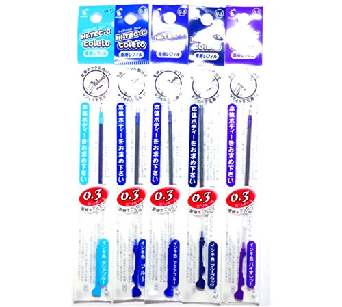 Pilot Hi-Tec-C Coleto Gel Ink Pen Refill 0.3mm, 15-color Set(Japan Import) [Komainu-Dou Original Package]