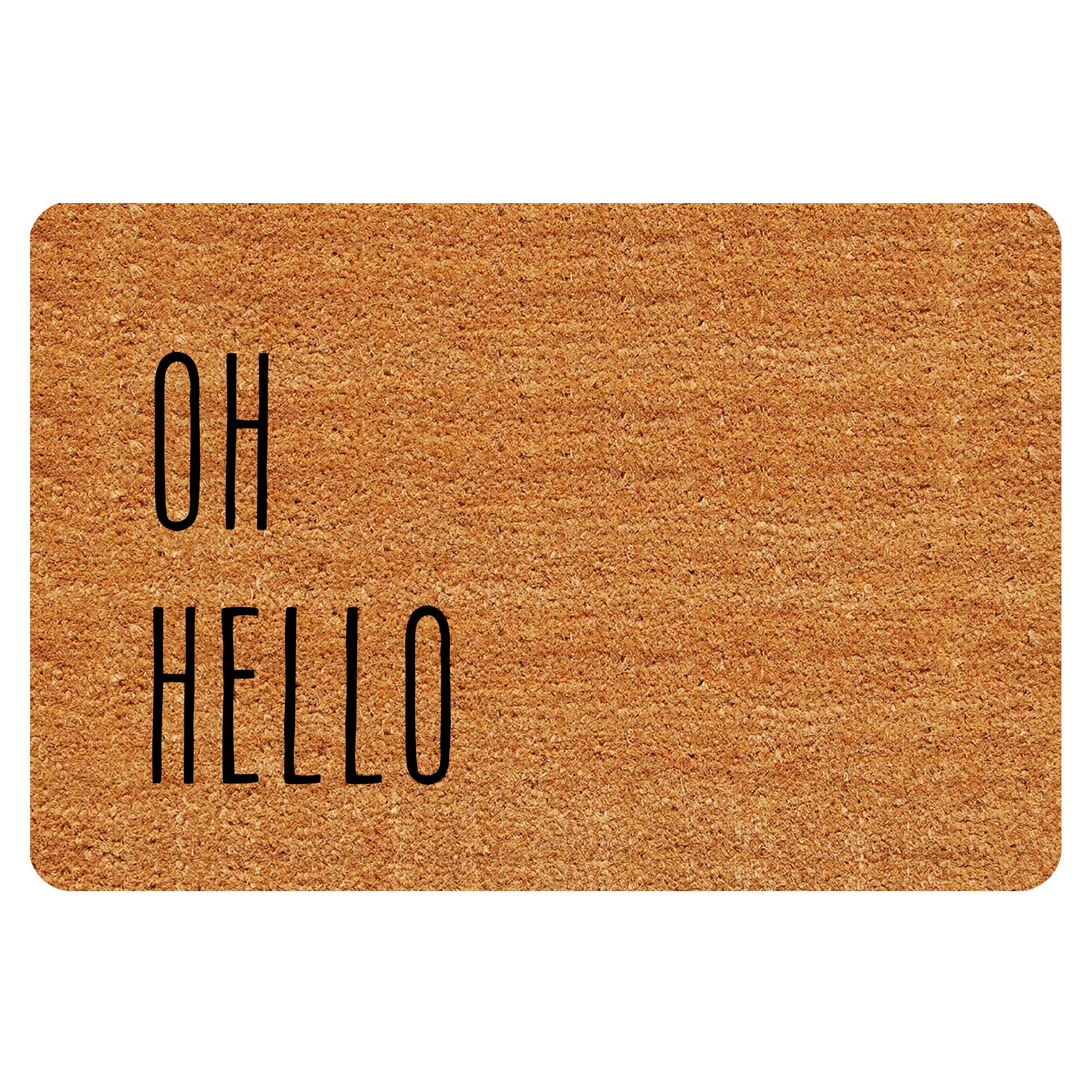 MOMOBO Funny Doormat Custom Indoor Doormat -Oh Hello Funny Front Mats Home and Office Decorative Entry Rug Garden/Kitchen/Bedroom Mat Non-Slip Rubber 23.6 x15.7 Inch