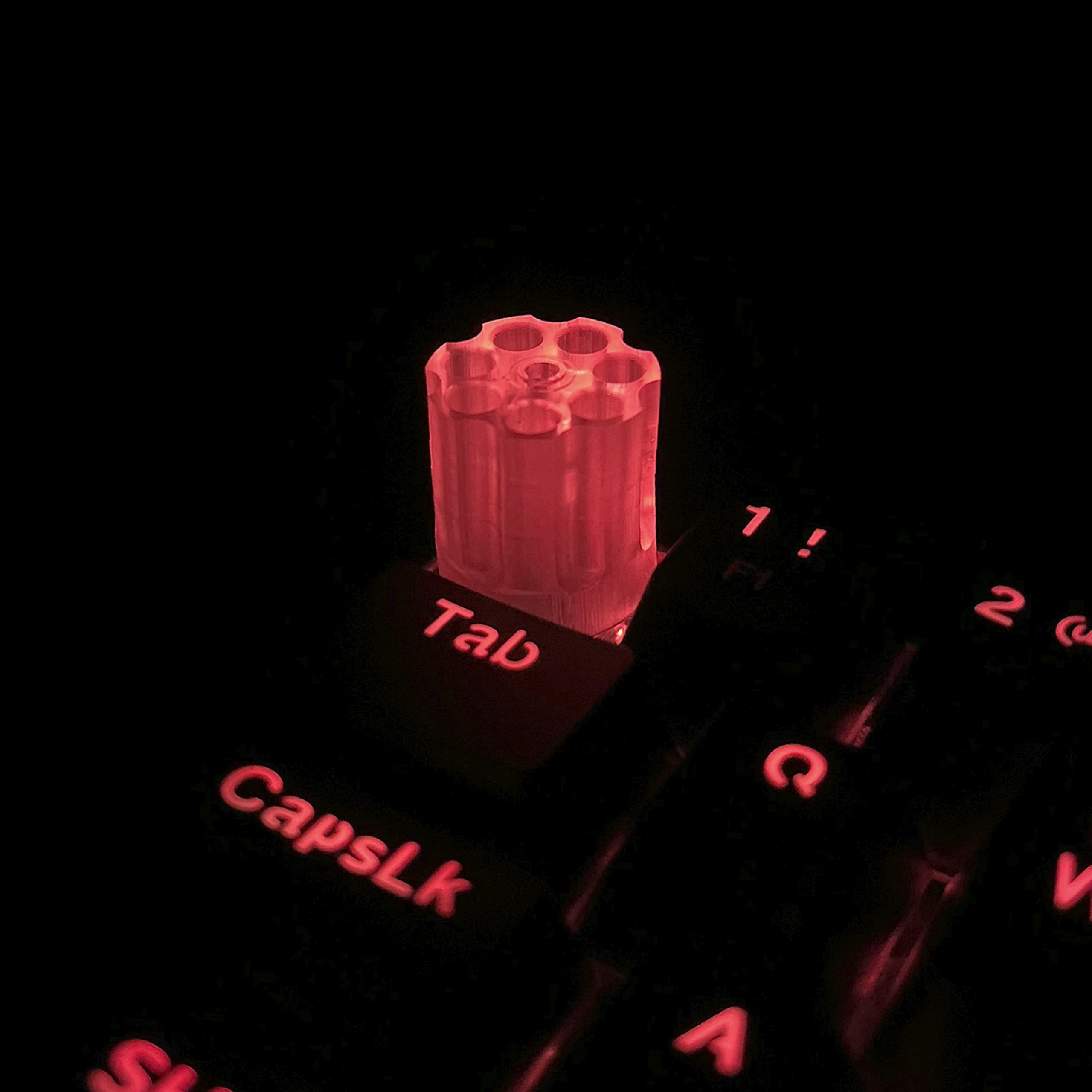 Custom Keycap for Mechanical Gaming Keyboard - Design Revolver Drum - Artisan Cherry MX Made in Resin with Universal Compatibility - Unique Gift Idea (Transparent)