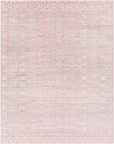Livabliss Dianne Global Tribal Area Rug,7'10" x 10'2",Pale Pink/Cream