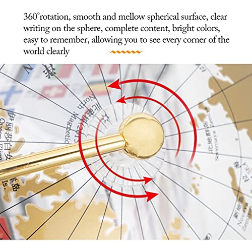 geographic globe Acrylic Clear World Globe Built-in Cube Flag Pattern Rotating World Globe Map With Gold Tripod Stand Geographical Desktop Globe world globe gift (Silver) (Silver)