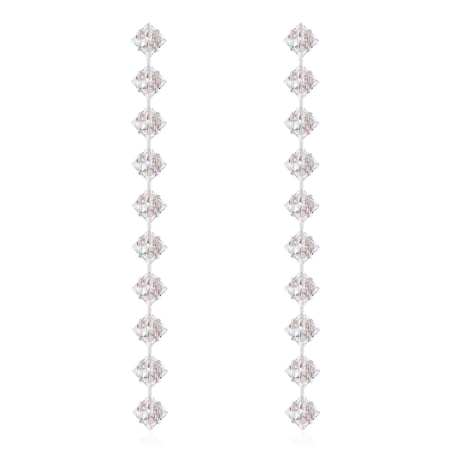 SBLING Platinum-Plated Cubic Zirconia Drop Earrings- Gifts for Women
