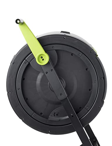 Maze 65 Gallon Dual Chamber Compost Tumbler with Large Double Door and Open Base and Comes with Maze Compost Cart