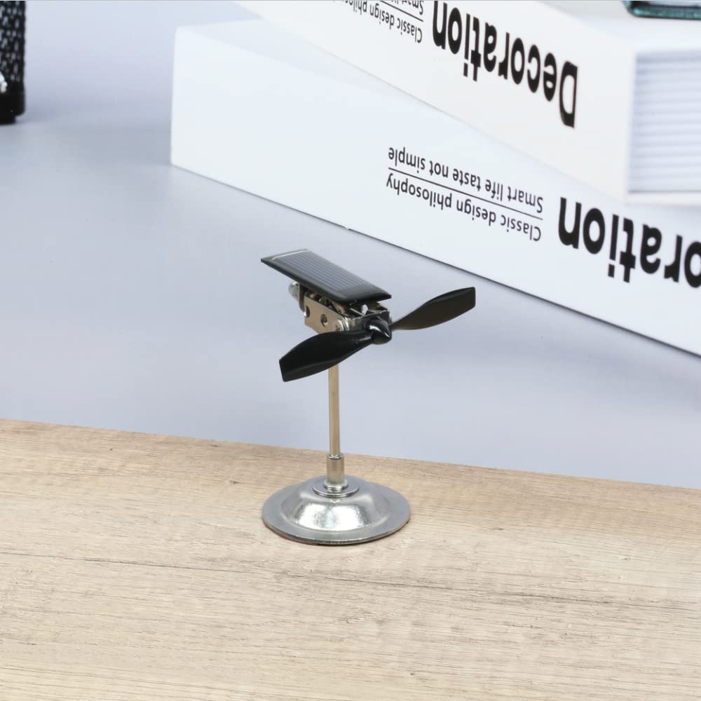 Sunnytech Solar Power Windmill Black Propeller Creative Solar Car Rotating Windmill Ornaments Dynamic Interior Decoration Science Home Office Toy for Desk Physics Toy Solar Car Decoration WJ154