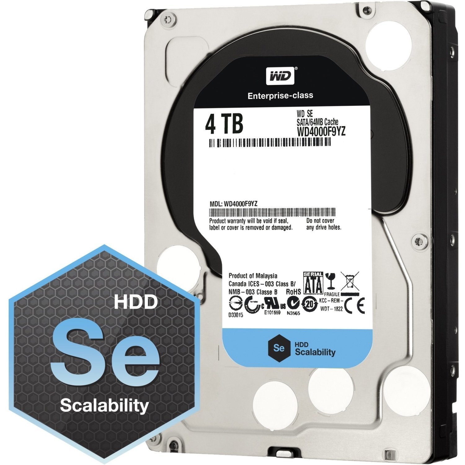 Western Digital Se Wd4000F9Yz 4Tb 7200Rpm Sata3/Sata 60 Gb/S 64Mb 3.5" Enterprise Hard Drive