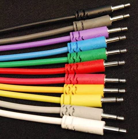 Starving Students Music Supplies Luigis Modular Supply Spaghetti Eurorack Patch Cables Package of 5 Black Cables, 24 60 cm