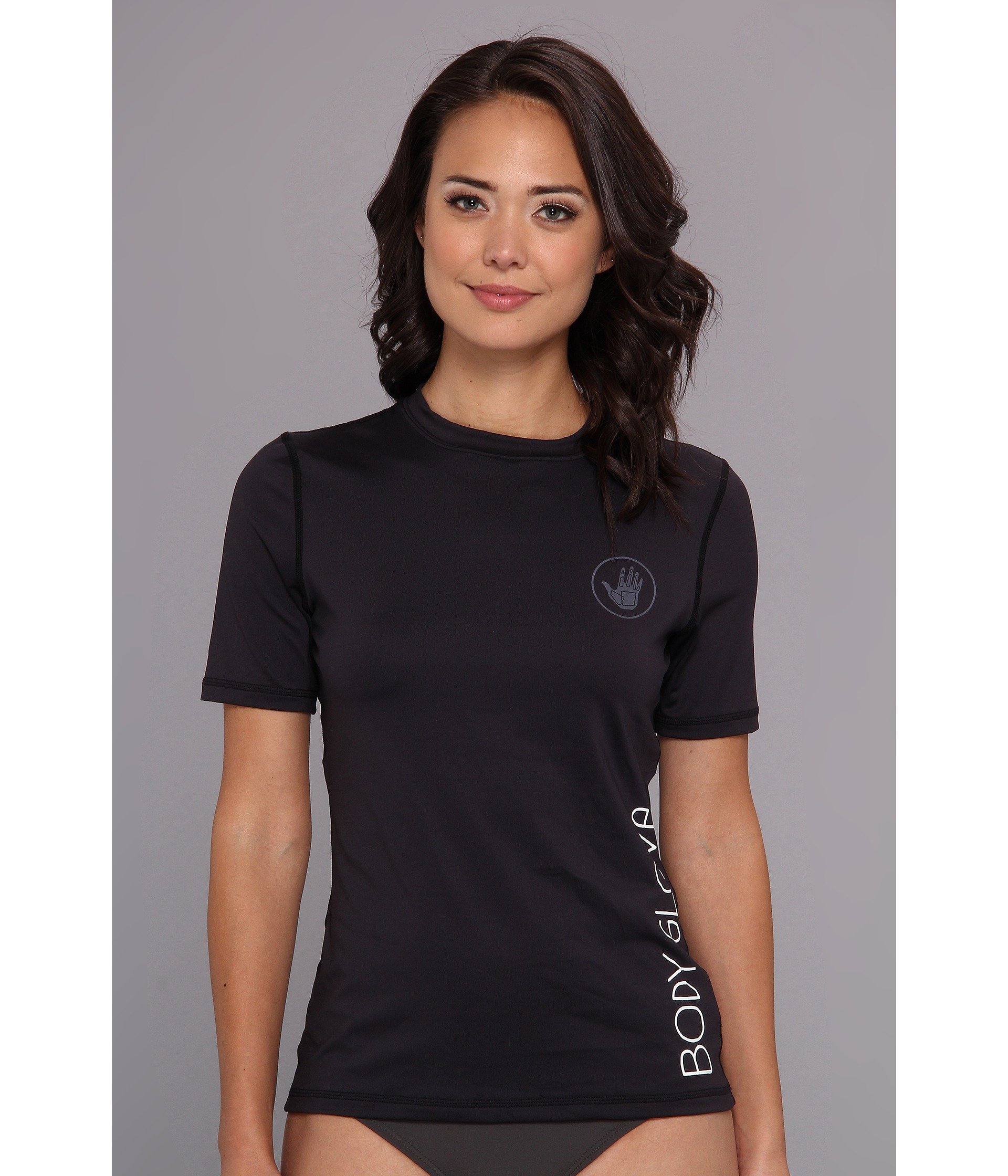 Body Glove Women's Loose Fit Short Sleeve Rash Guard Tops, Black, Small