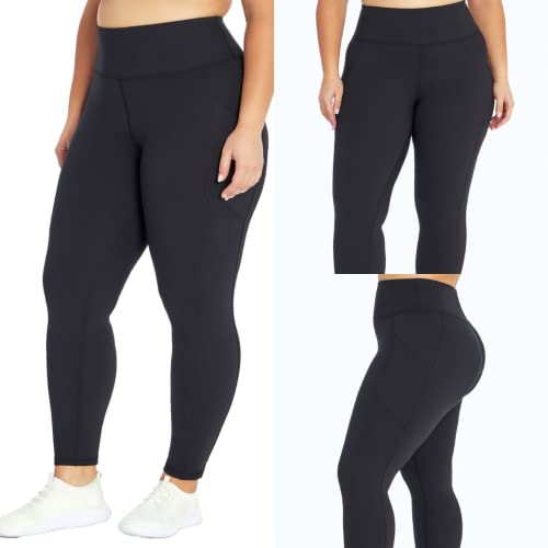 Marika Women's Standard Cameron High Rise Tummy Control Legging, Black, Medium