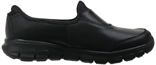 Skechers for Work Women's Sure Track Slip Resistant Shoe, Black, 7.5 M US