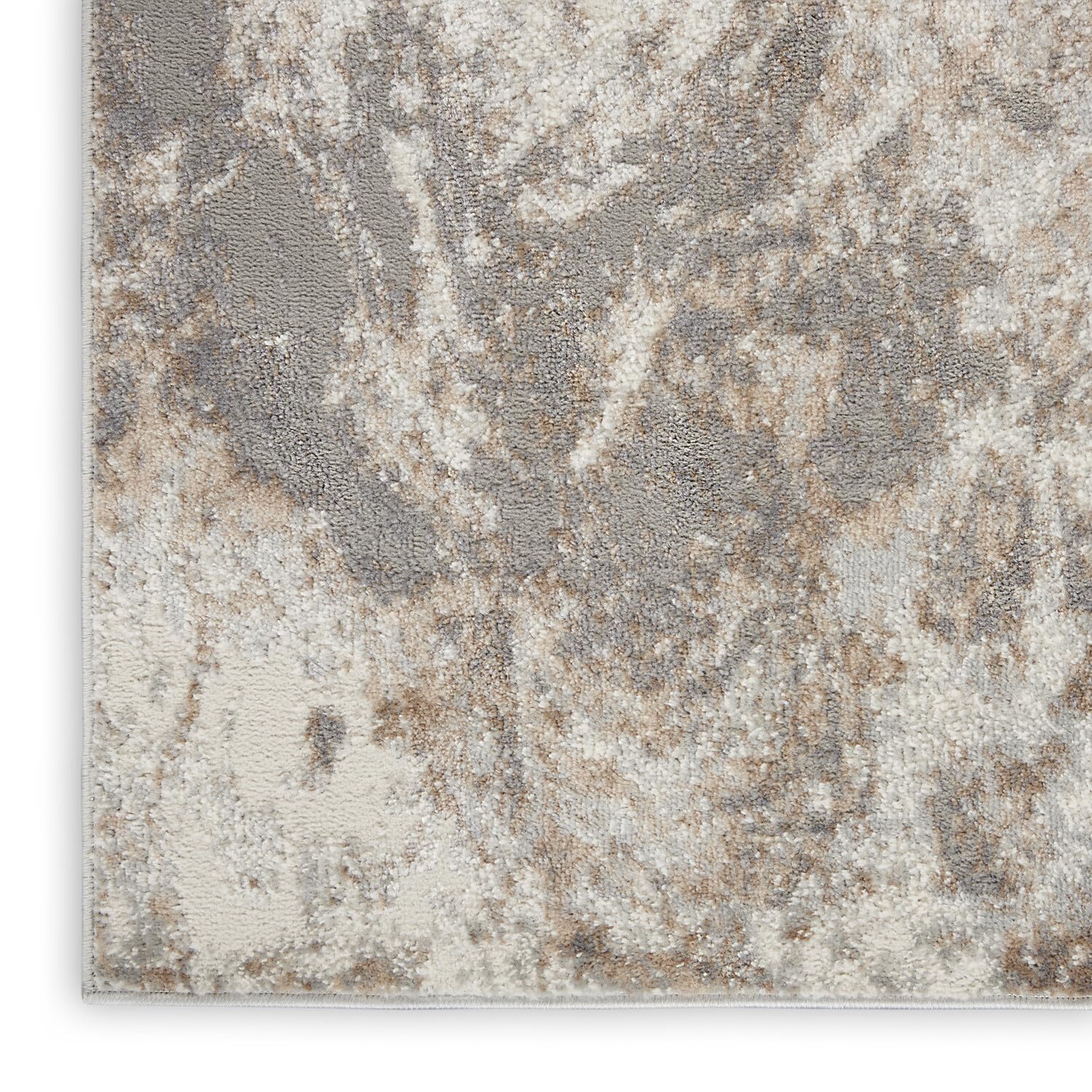 Nourison Elation Abstract Ivory Grey 9' x 12' Area -rug, Easy -cleaning, Non Shedding, Bed Room, Living Room, Dining Room, Kitchen (9x12)