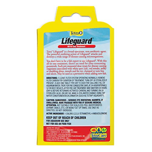 Tetra Lifeguard All-In-One Treatment for Aquariums, 12-Count,YELLOW
