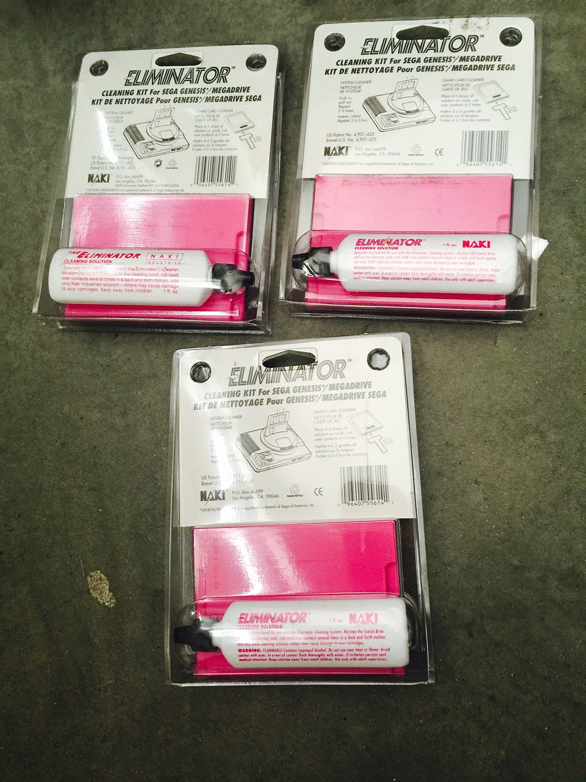 lot 3 of naki eliminator cleaning kit for sega genesis megadrive system
