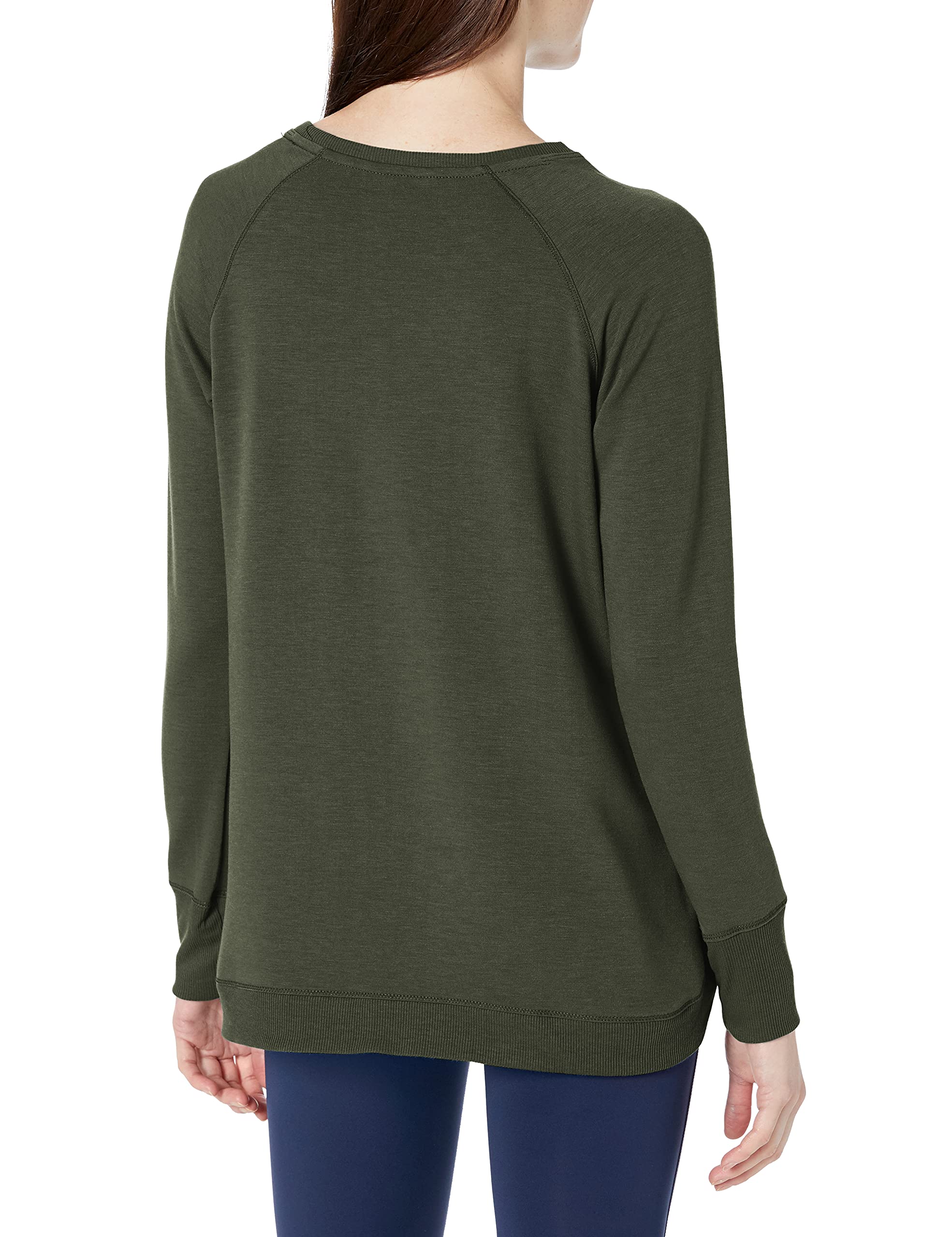 Danskin Women's Long Sleeve Tulip Hem Crew Neck Top, Atmosphere, X-Large