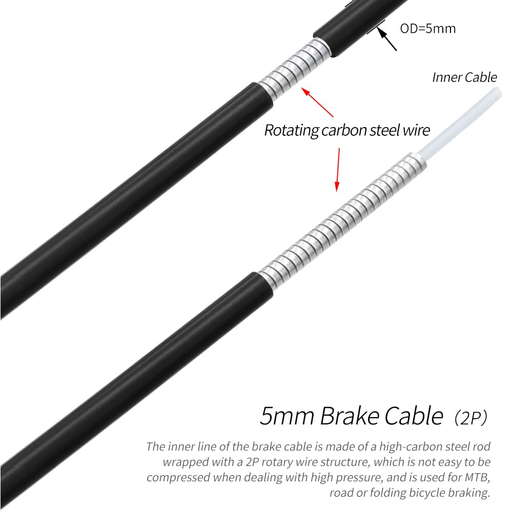 Brake Cable Housing,Bicycle Housing, Bicycle Gear Wires Bikes Replacement Accessory for Mountain Road Bike,3 Meters