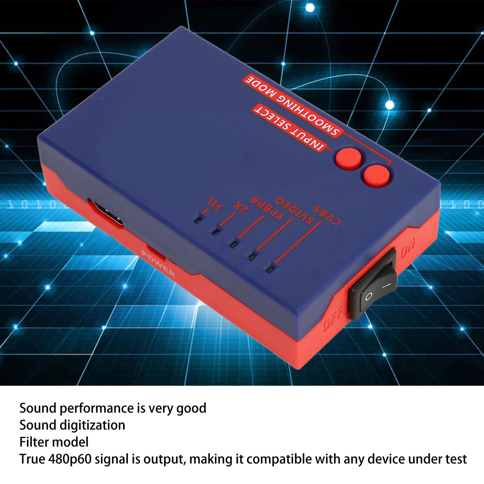 Converter for RetroScaler2x A V to HDMI Retro Game Console Converter for PS2 N64 NES Dreamcast Saturn MD1 MD2, Retroscaler2X Line Multiplier (Blue)