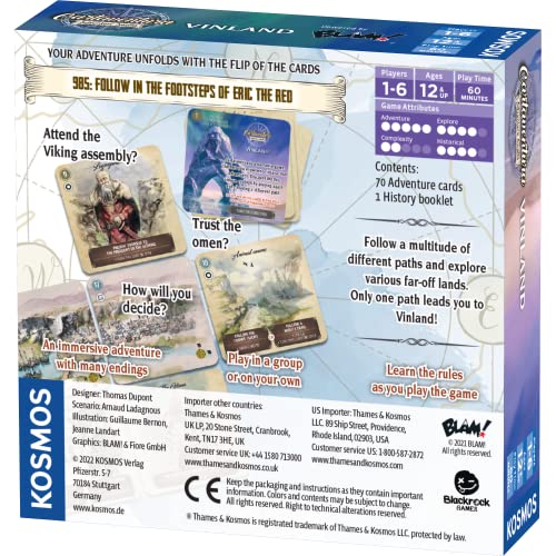 Cartaventura: Vinland | A Kosmos Game | Cooperative Storytelling Card Game | Replayable with Multiple Endings, Historical Theme | for 1 to 6 Players | Ages 12+