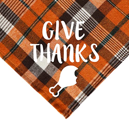 JOTFA Thanksgiving Day Dog Bandanas, Holiday Fall Plaid Dog Puppy Bandana Scarf Costume for Small Medium Large Dogs Pets
