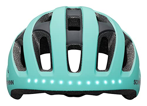 Schwinn LED Insight ERT Bike Helmet for Youth Boys Girls, Front & Rear LED Lights, Can Fit Head Circumference 54-58 cm, 19 Air Vents, Adjustable Strap, Medium Blue