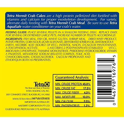TetraFauna Hermit Crab Cakes 1.58 Ounces, Food Pellets For All Land Crabs, 100ml (16976)