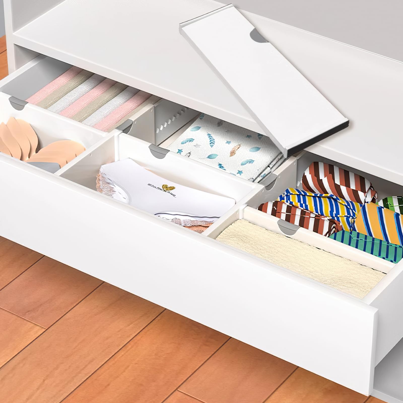 Kingrol 8 Pack 11-17 Inch Adjustable Drawer Organizers, Expandable Drawer Divider with Non-Slip End, Household Separators for Kitchen Utensils Dressers Clothes Craft Office Supplies