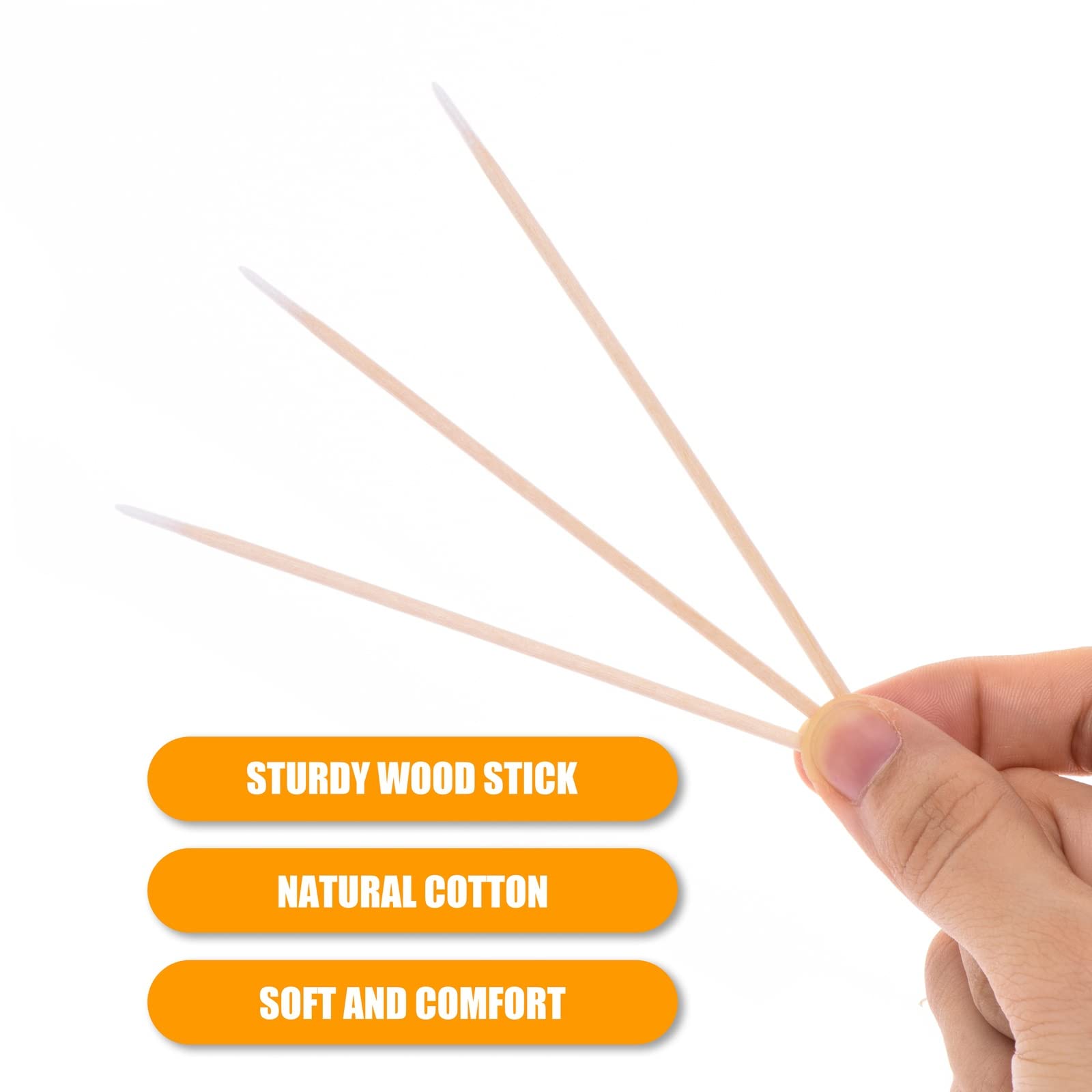 Ekysso 600 Counts 4 Inch Microblading Cotton Swabs, Microblading Supplies, Cotton Tipped Applicators with Wooden Stick, Pointed Cotton Swabs, Pointy Cotton Buds, Precision Cotton Sticks for Makeup