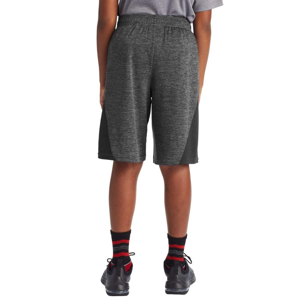C9 Champion Boys' Heather Shorts-9" Inseam, Hardware Gray Ebony, L