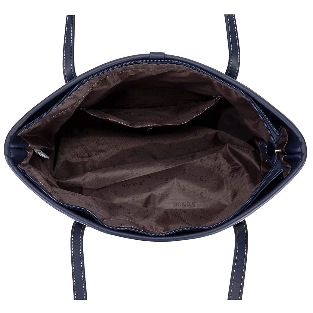 Signare Tapestry Shoulder Bag for Woman Travel or Work Tote Bags for Women In Jane Austen Blue Design|COLL-AUST
