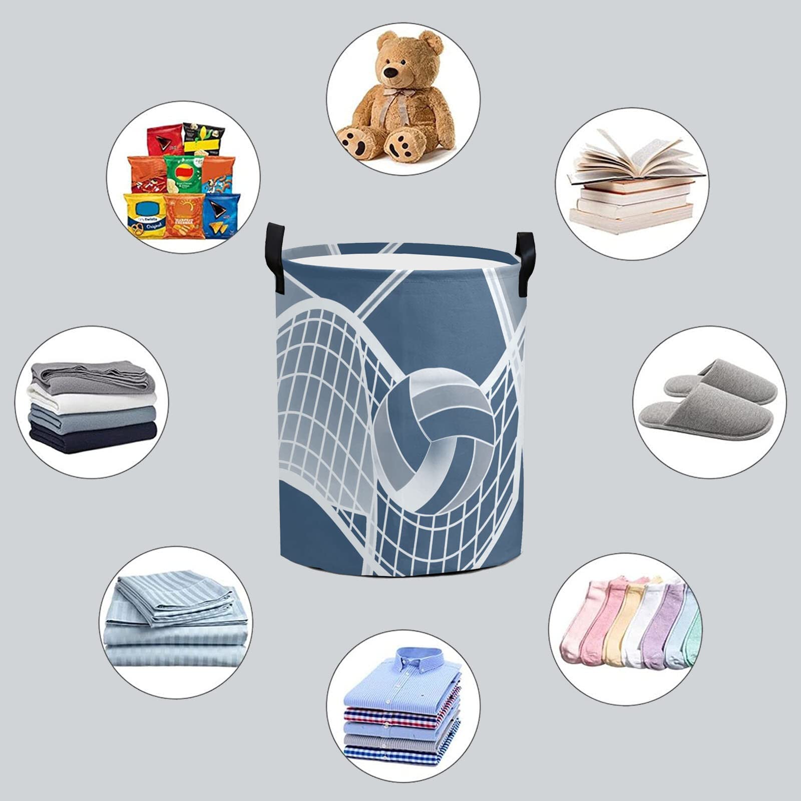 Custom Watercolor Floral Swan Pink Laundry Basket Handles Collapsible Hamper Foldable Storage Bin Living Room Office Bathroom Bedroom