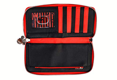 Loungefly Disney Sensational 6 AOP Zip Around Vegan Leather Wallet, White, Medium
