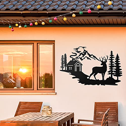 Vivegate Deer Wall Decor β 17.5βX11β Deer Decorations for Home Rustic Forest Wall Decor Deer Pictures Cabin Bathroom Wildlife Metal Wall Art