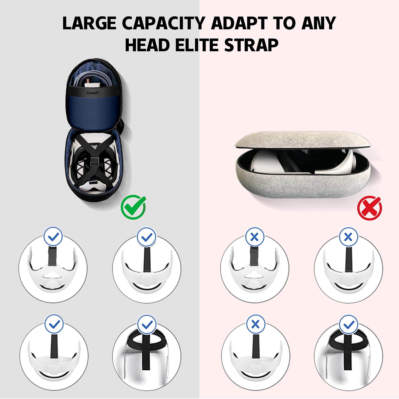 DawnHope Hard Case Compatible with Meta Quest Pro, Carrying Case for Meta Quest Pro Accessories VR/MR Headset and Controllers Protective Backpack for Travel and Home Storage