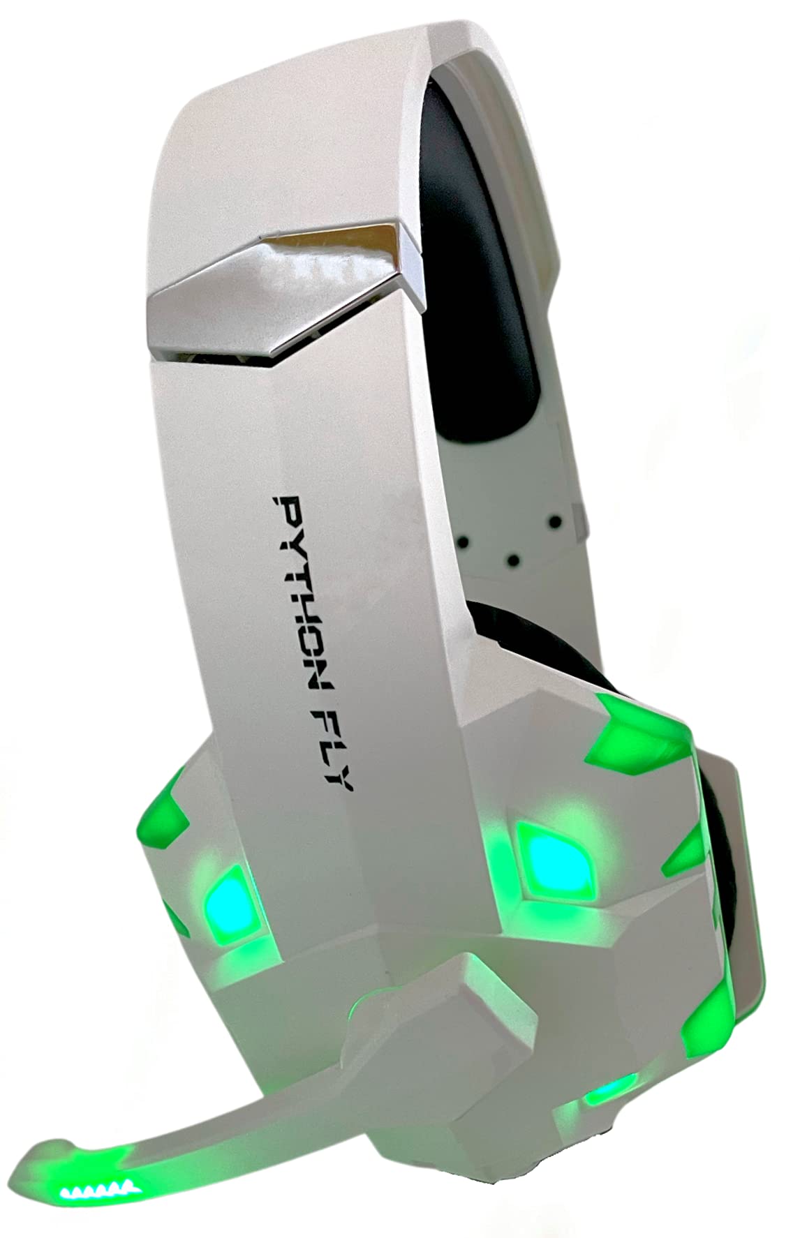 Nxt Level Python Fly G9000 Max Ultralight Stereo Professional Gaming Headset 7.1 Bass Surround Sound with Noise Cancellation Microphone for PS5 PS4 Xbox Controller Mobile Phone PC (White Green)