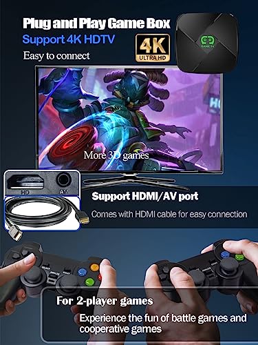 Fadist Retro Game Console, Super Game Box, Built in 30000+ 2D/3D Classic Games, 4K HD Output, Plug and Play Game Console, Ideal Gift for Kids, Adult, Friend, Lover
