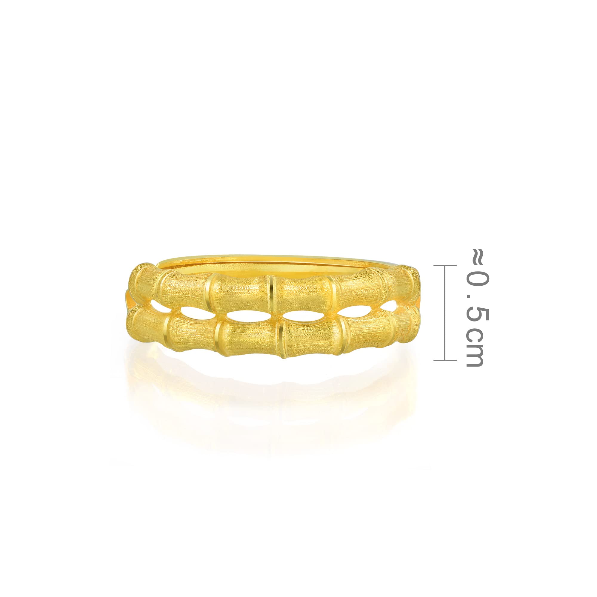 CHOW SANG SANG 999.9 24K Solid Gold Price-by-Weight Gold Bamboo Adjustable Ring for Women 90351R (Approx. 0.09tael (~3.36g))