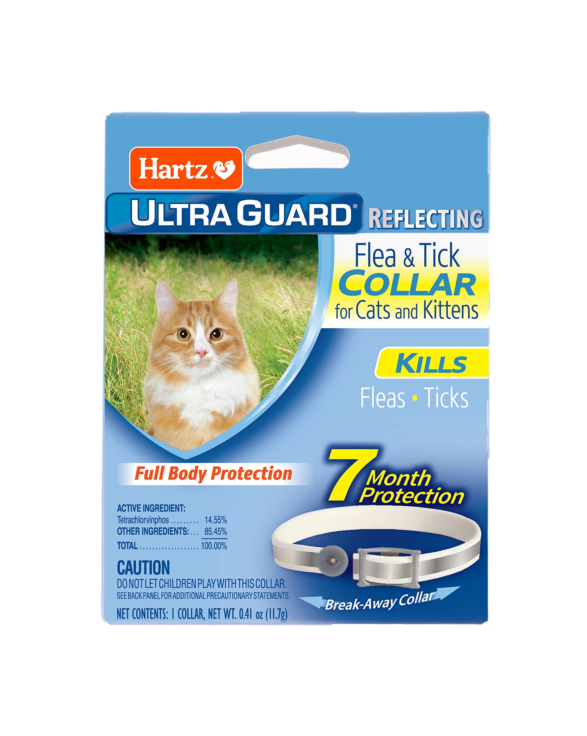 Hartz UltraGuard Flea & Tick Collar for Cats and Kittens, 7 Month Flea and Tick Protection and Prevention, Reflective Collar
