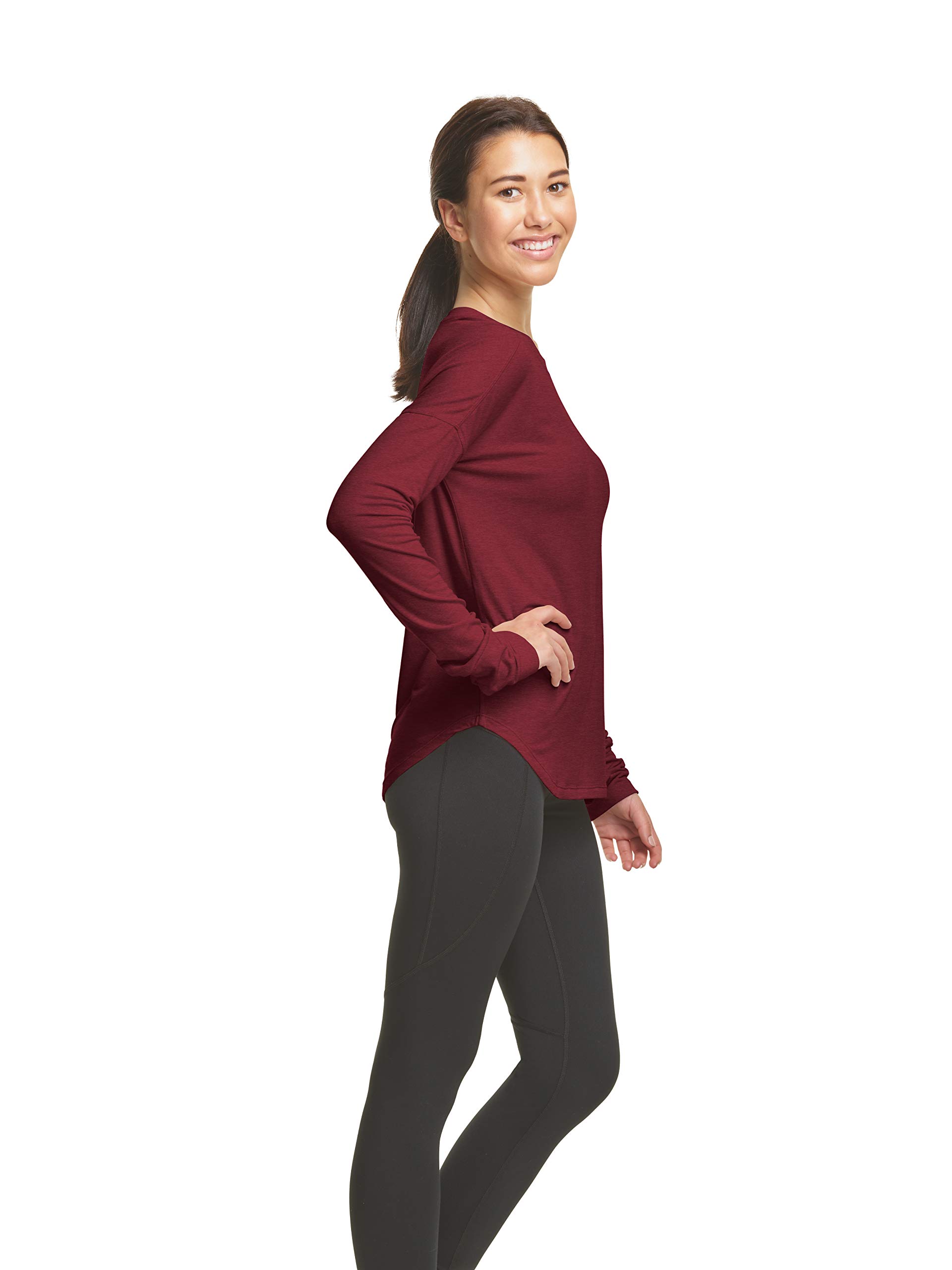C9 Champion Women's Fashion Long Sleeve T-Shirt, Mulled Berry, XL