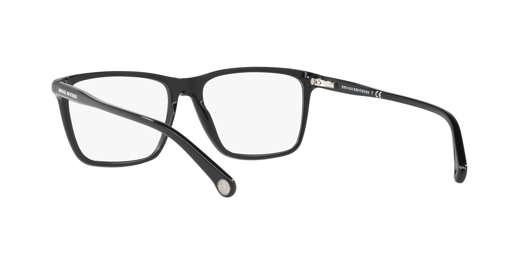 Brooks Brothers Men's BB2037 Square Prescription Eyewear Frames, Black/Demo Lens, 57 mm