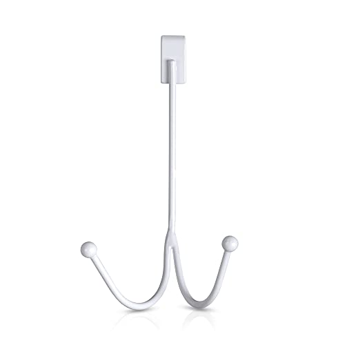 Over The Door Hooks β 4pc Set, Durable Twin Hooks Organizer for for Entryway, Hallway, Living Room, Bath Room and Kitchen - Make tidying up Quick and Easy (4 Pieces, White)