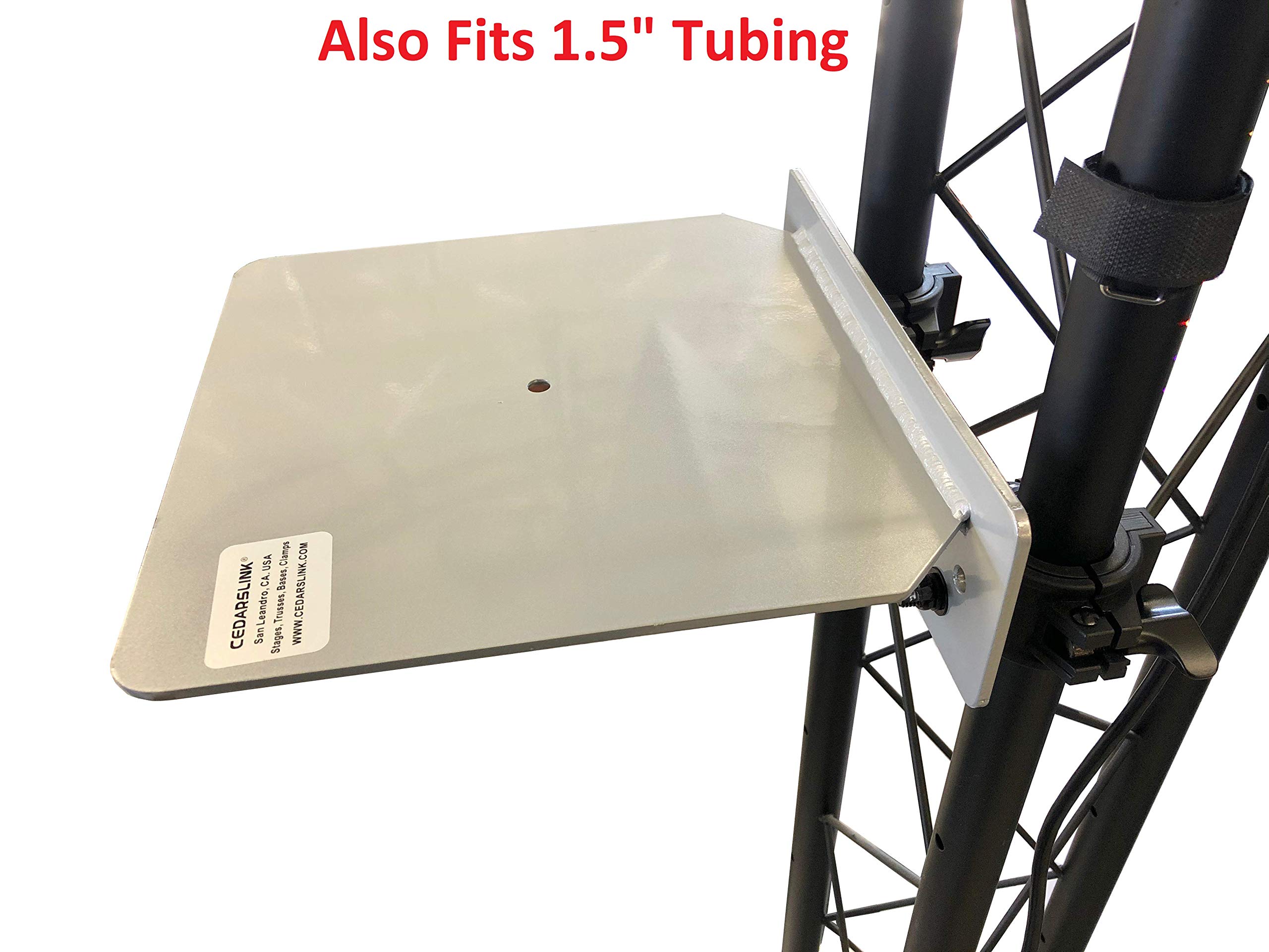 Cedarslink Truss Shelf Aluminum Shelf Plate w/ 2 1.5"/ 2" Clamps - 12 D x 12 W