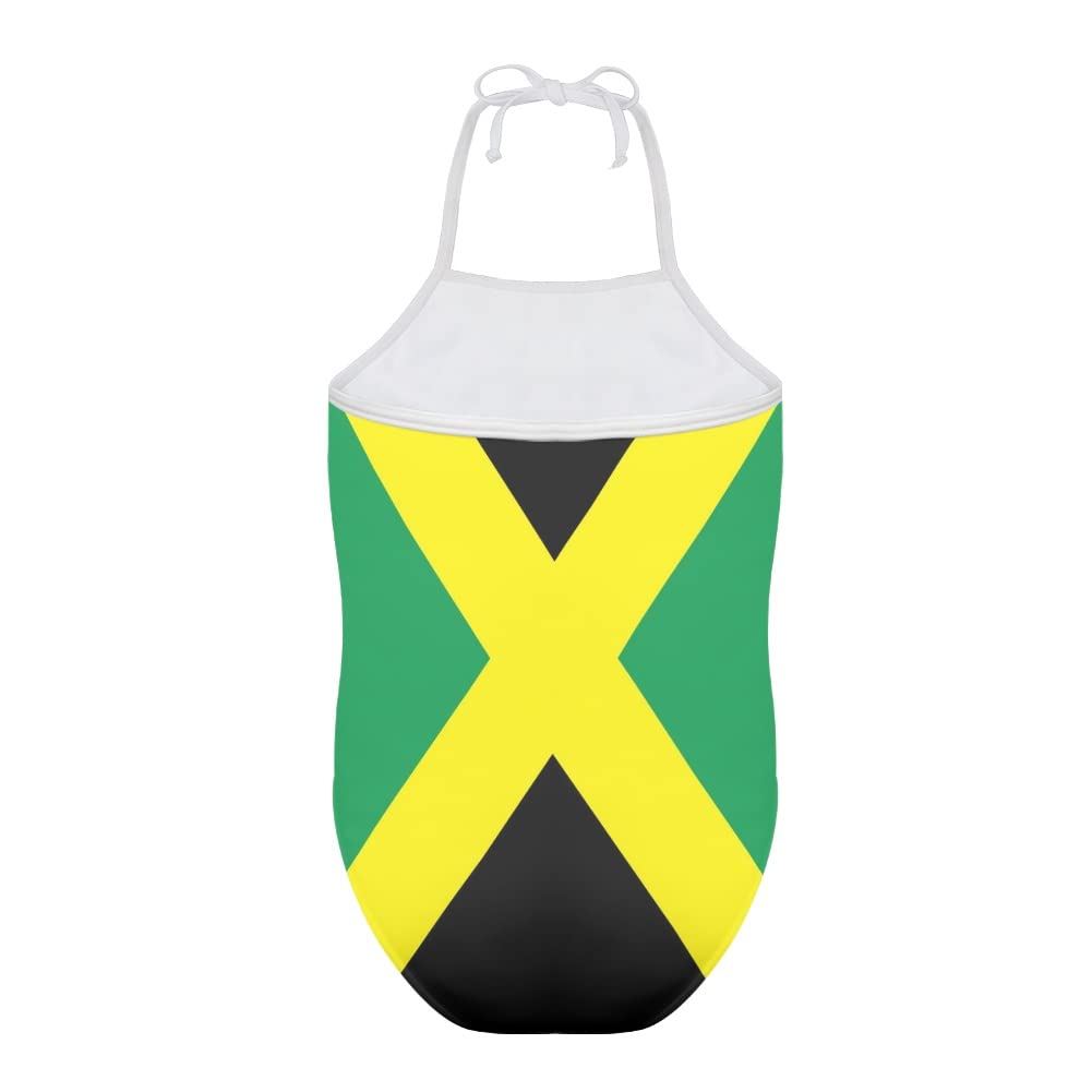 FUIBENG Jamaica Flag Pattern Swimwear for Baby Girl,Sleeveless Swimsuit Bathing Wear,Adjustable Strp Swim Bikini Beach Sport Cloth - 7-8Years
