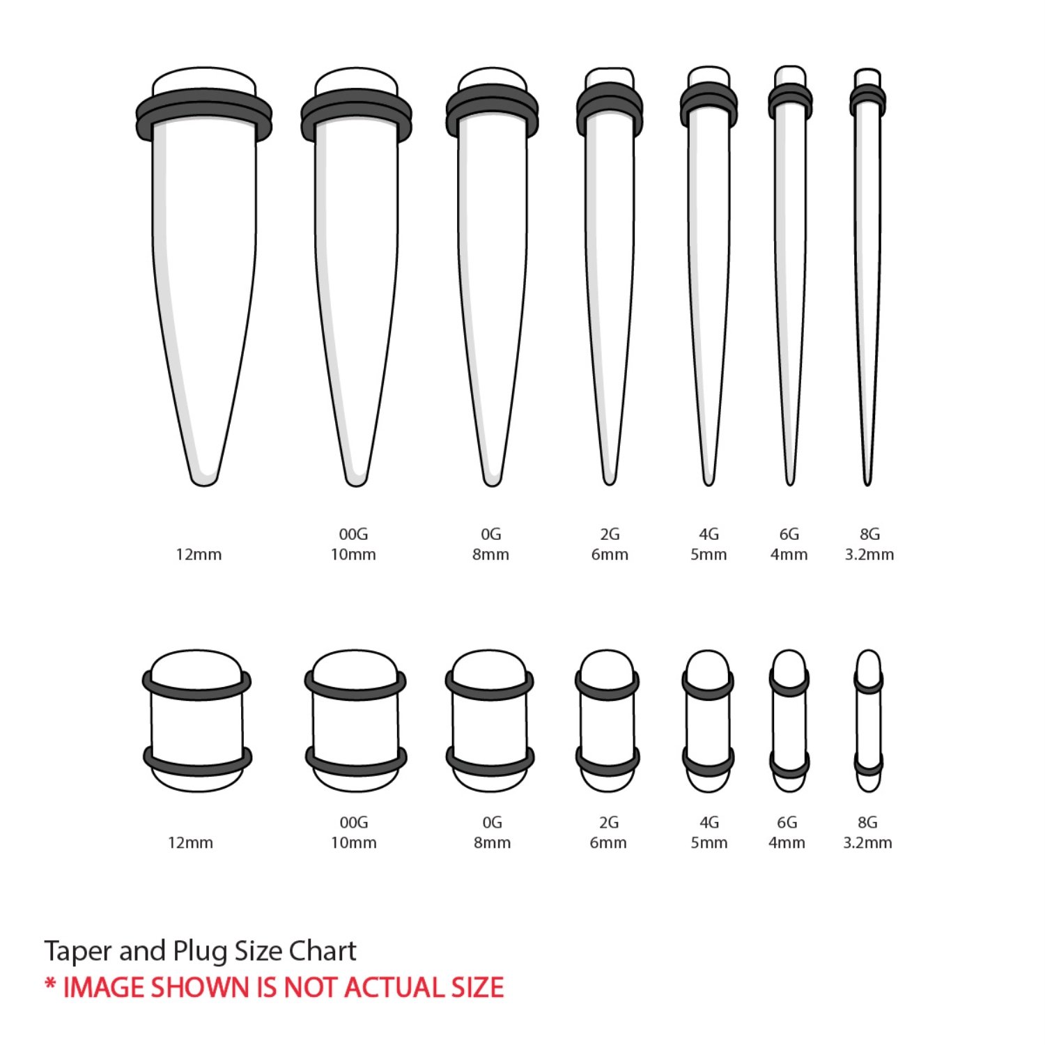 BodyJ4You 42PC Gauges Kit Ear Stretching 8G-12mm Tapers Plugs Green Silicone White Acrylic Set