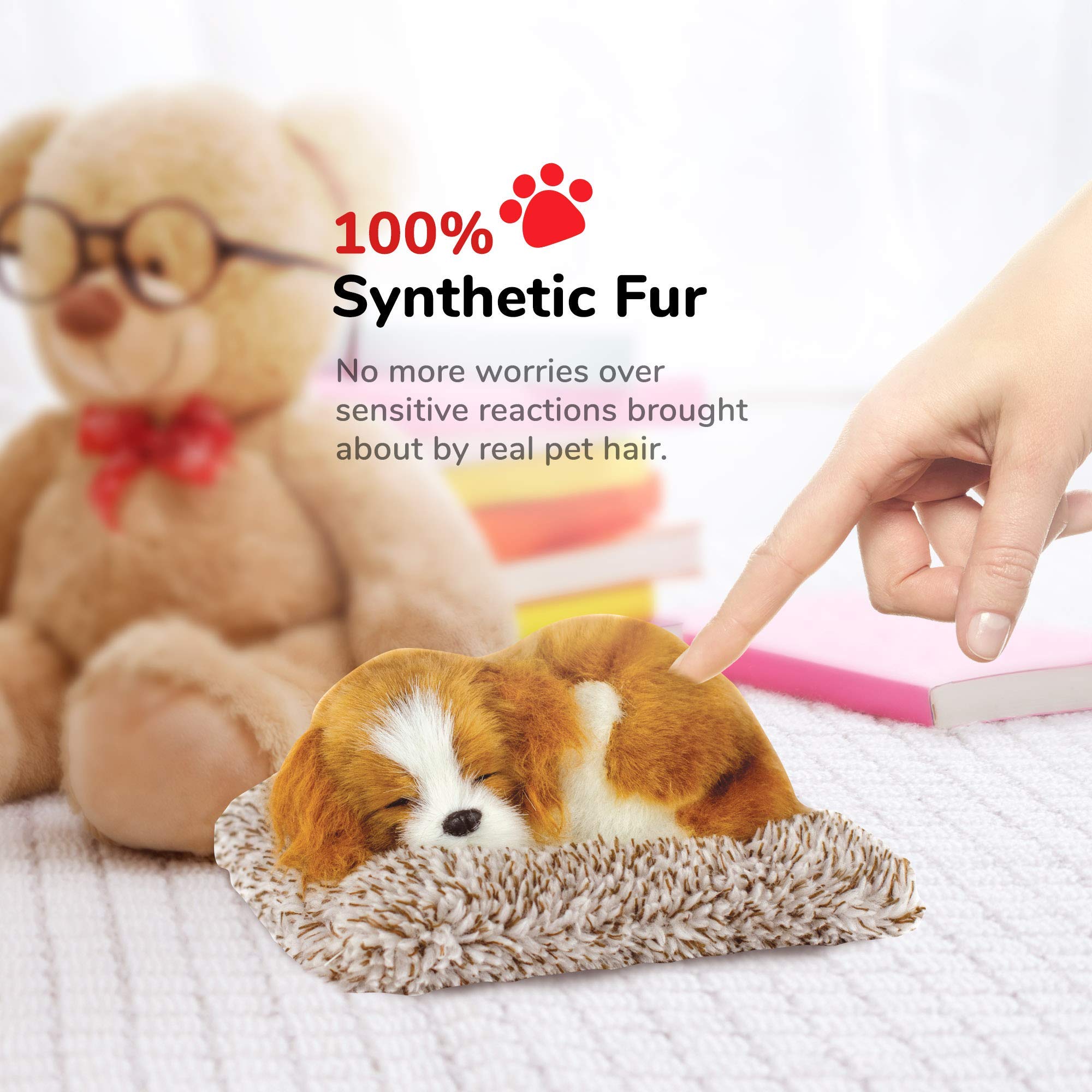 Perfect Petzzz Mini Cavalier King Charles, Realistic Battery-Operated Dog Toy, Calming Companion for Kids & Elderly