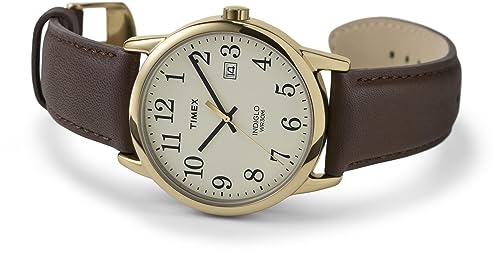 Timex Men's TW2P75800 Easy Reader 38mm Brown/Gold-Tone/Cream Leather Strap Watch