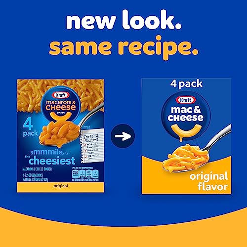 Kraft Original Macaroni & Cheese Dinner (4 ct Pack, 7.25 oz Boxes)