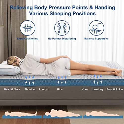 Maxzzz 3 Inch Queen Memory Foam Mattress Topper, High Density Frim Gel Bed Mattress Topper with Removable Washable Cover, Certipur-Us & Oeko-Tex Certified